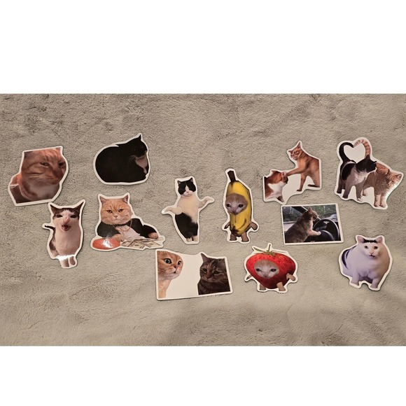 Design | Funny Cat Stickers Pack Memes Internet Viral Cute Laptop ...